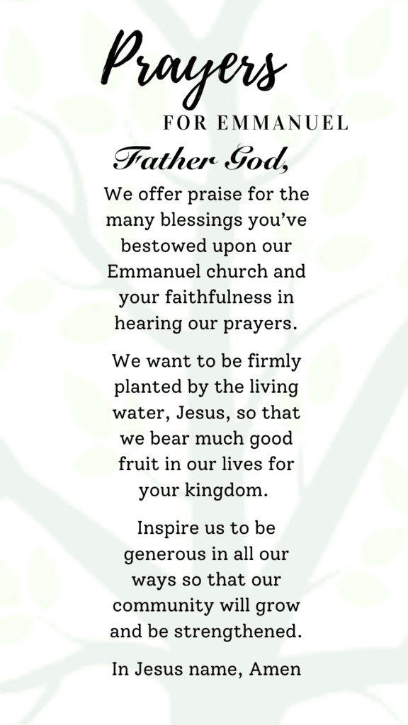 Strengthening Community wallpaper prayer - Emmanuel United Methodist Church